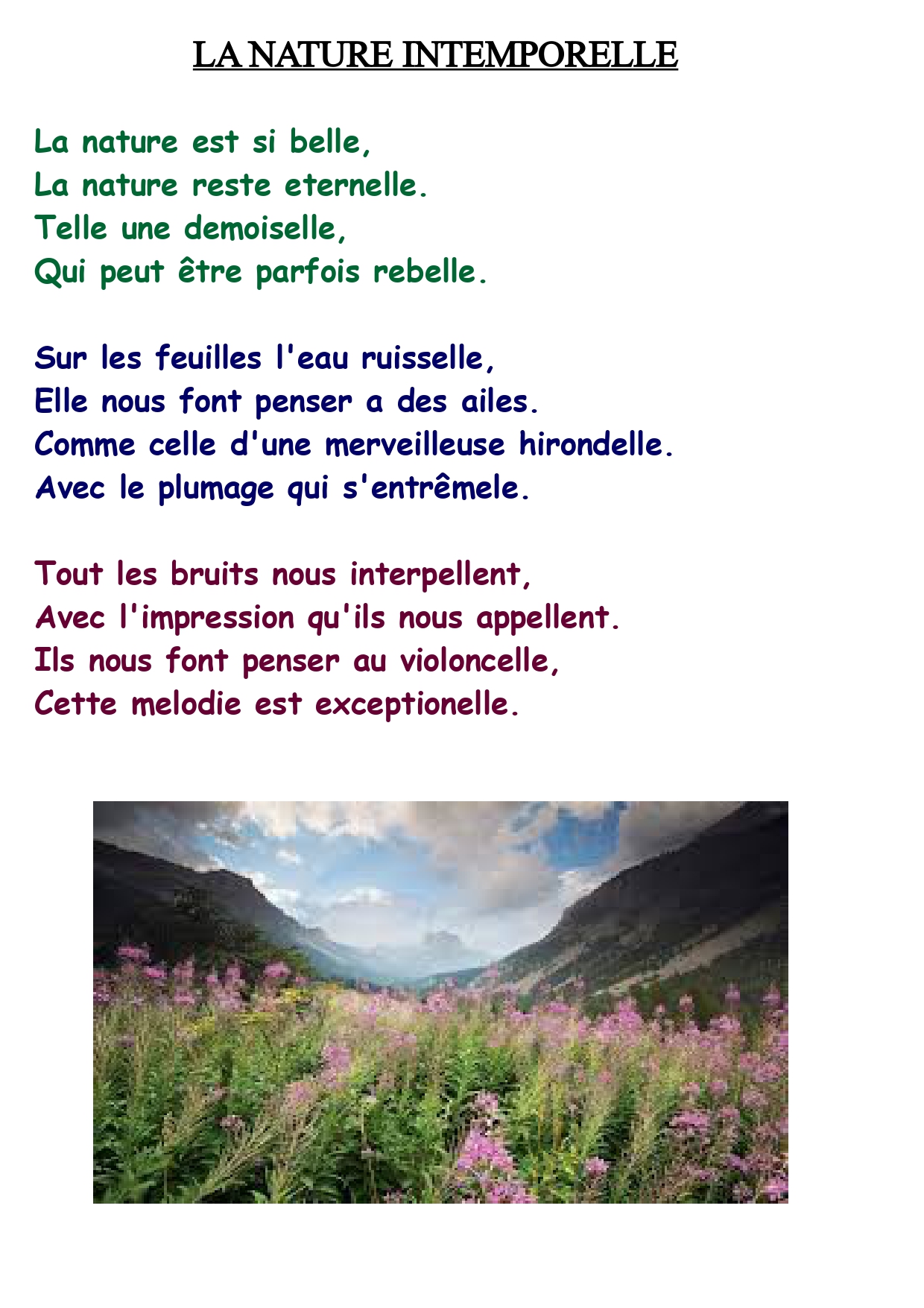 Poème de la semaine _ 3ème5 | Institution La Salle Saint-Jean Perpignan